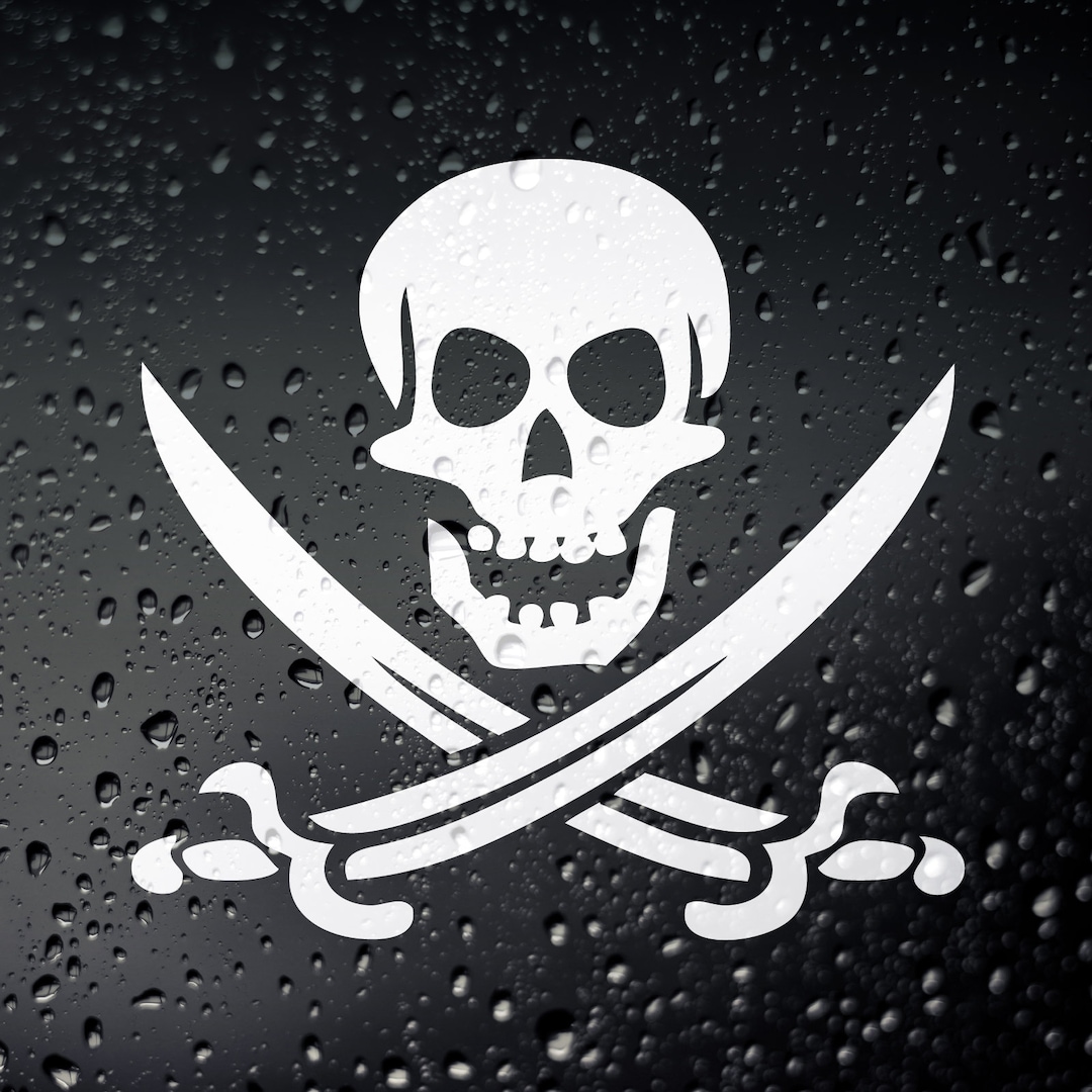 Jolly Roger Pirate Camper Van Sticker - Skull Crossbones Motorhome ...