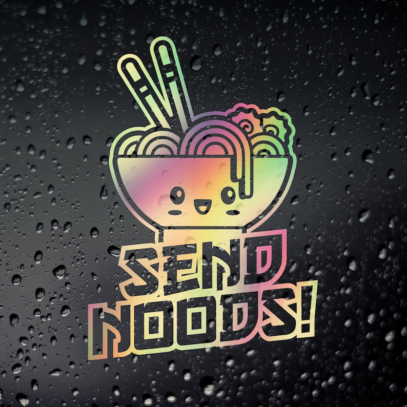 Send Noods Funny Oil Slick JDM Sticker Send Nudes Raman - Etsy