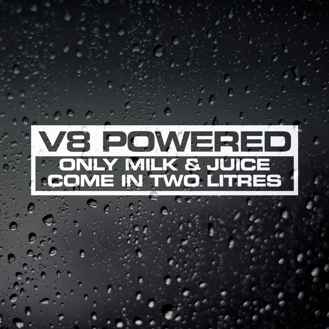 V8 Powered Funny Car Sticker - JDM Drift Euro Hot Rod American Muscle ...