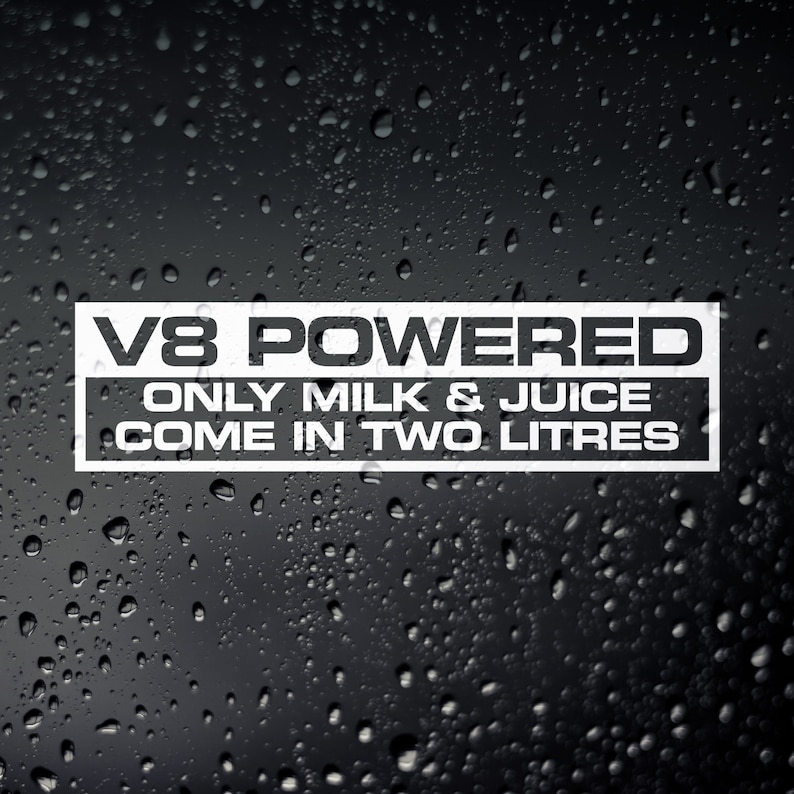 V8 Powered Funny Car Sticker JDM Drift BMW Euro Hot Rod | Etsy