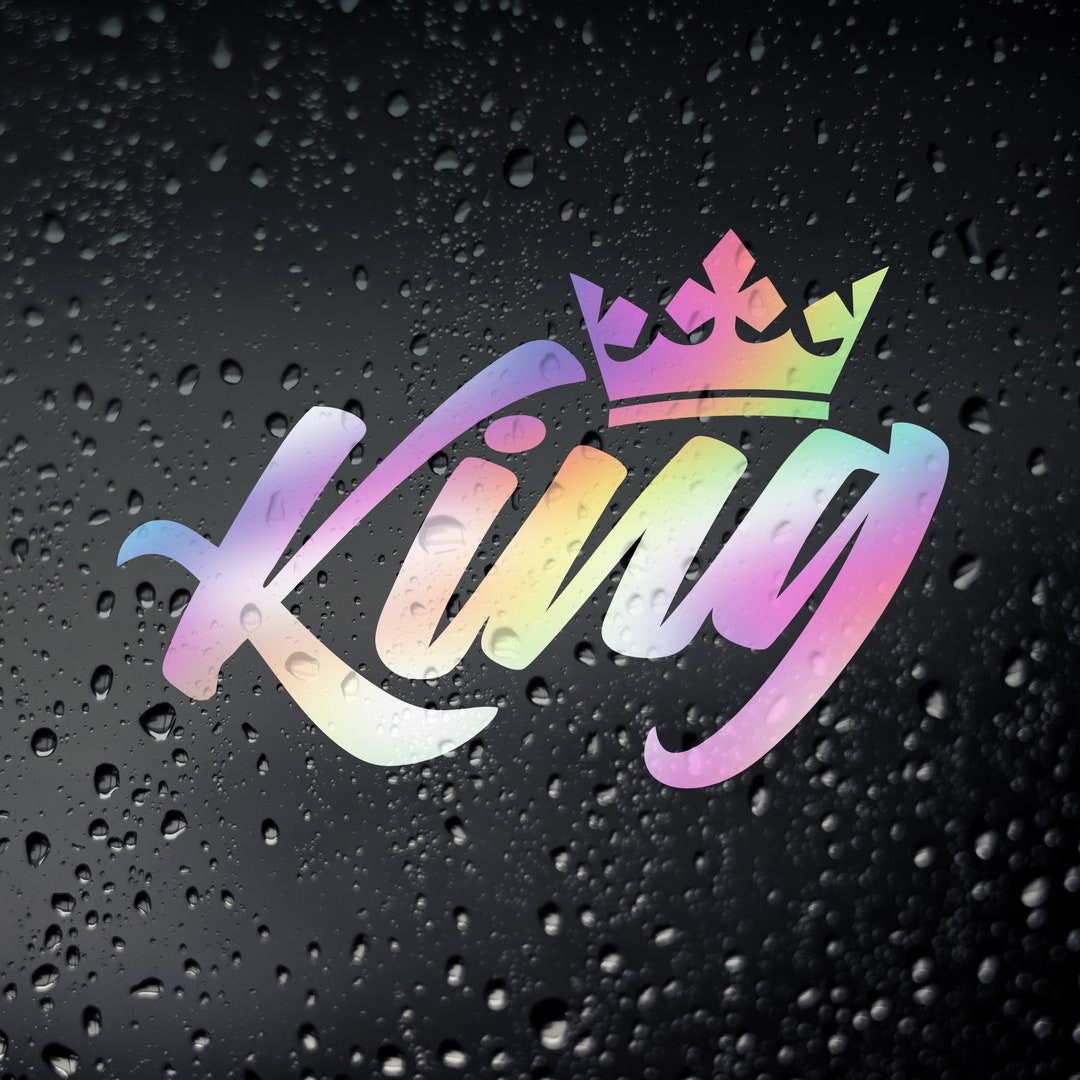King Oil Slick Chrome Car Sticker DUB Euro Style JDM JAP Tuner Drift ...