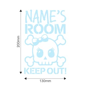 Custom Girls Bedroom Door Sign Sticker - Funny Perosnalised Keep Out ...
