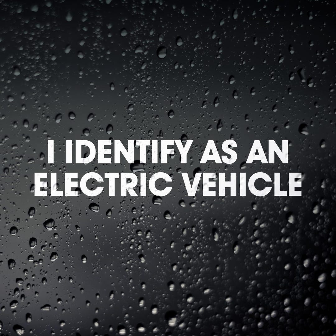 Electric Vehicle Funny Car Sticker - Vinyl Window Decal - Etsy