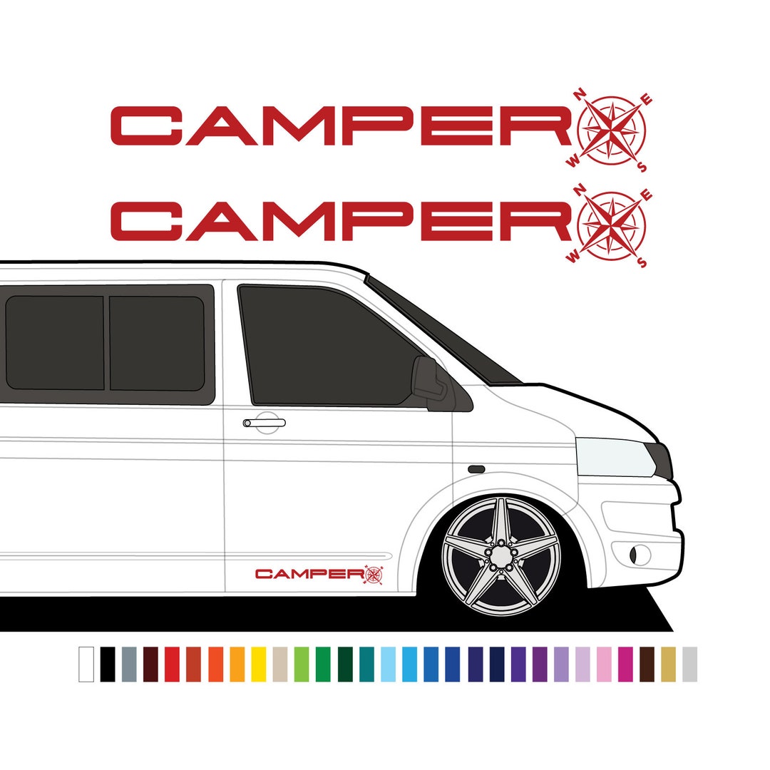Camper Compass Door Stickers X 2 Campervan Sticker - Etsy