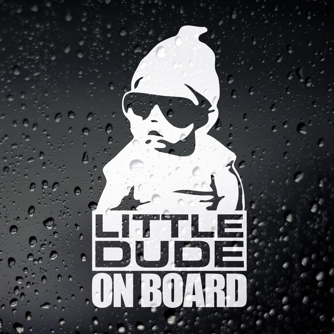 Little Dude on Board Funny Car Window Sticker - Baby Window Bumper ...