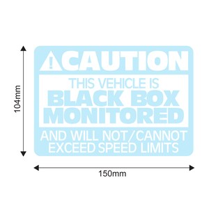 Caution Black Box Monitored Car Sticker - Fitted Young New Driver ...