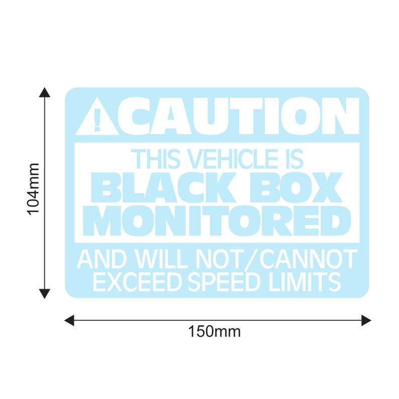 Caution Black Box Monitored Car Sticker Fitted Young New - Etsy