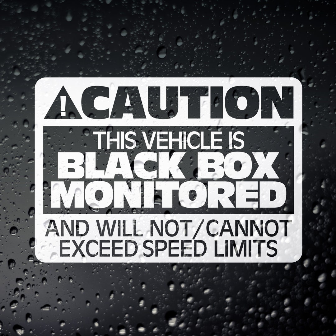 Caution Black Box Monitored Car Sticker - Fitted Young New Driver ...