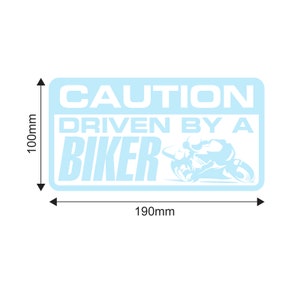 CAUTION Driven by A Biker Sticker, Campervan Caravan Van Car Window ...