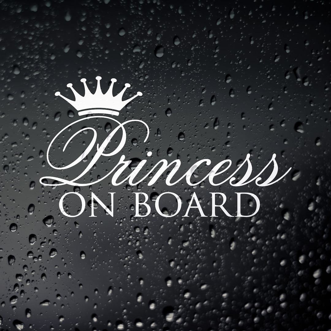 Princess on Board Car Decal - JDM Euro Style Vinyl Sticker - Etsy