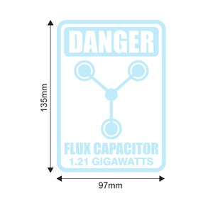 Danger Flux Capacitor Oil Slick Chrome Sticker - Car, Campervan ...