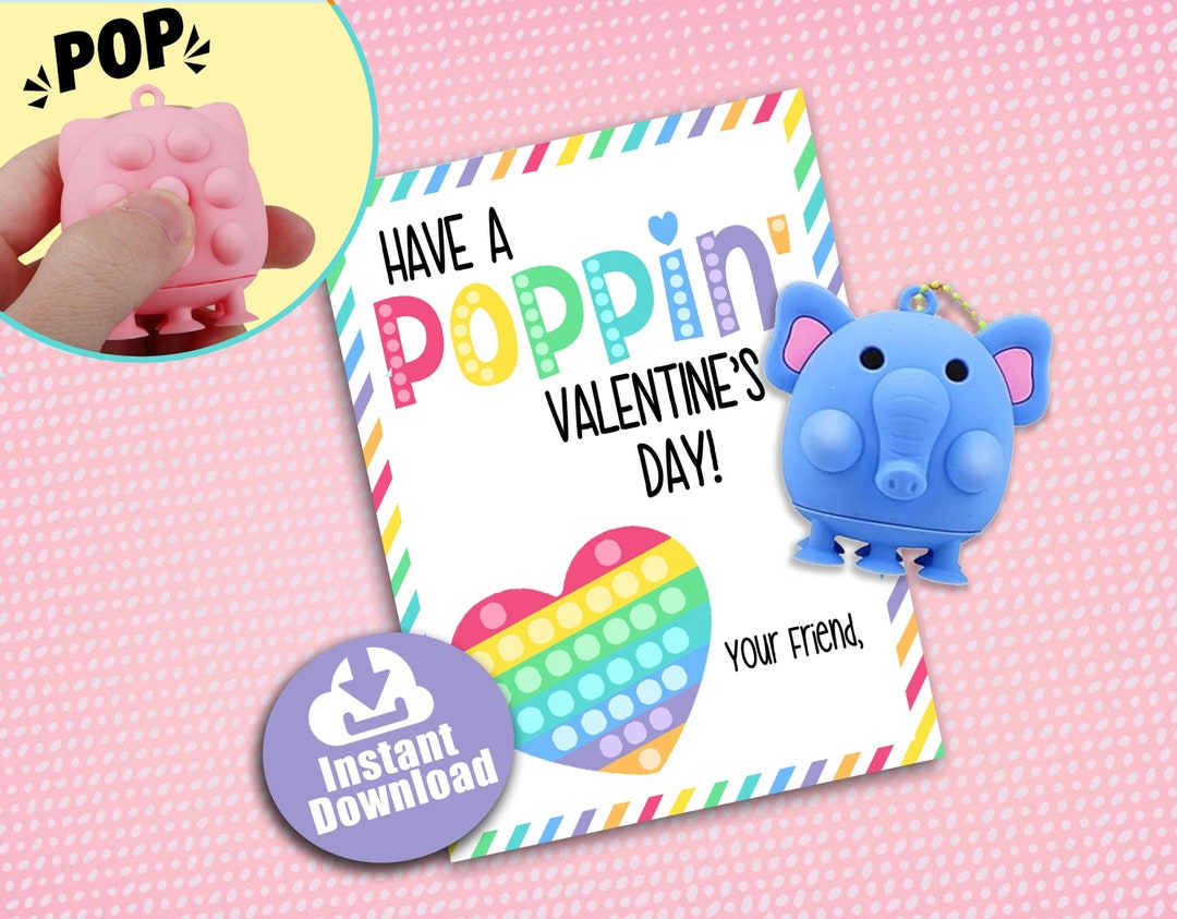 Have a Poppin Valentines Day Printable. INSTANT DOWNLOAD. DIY. Heart ...