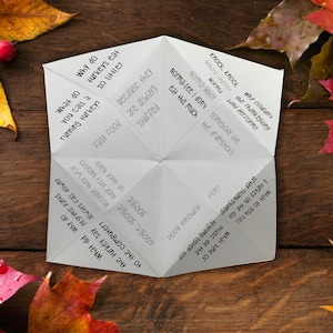 Thanksgiving Joke Teller, Cootie Catcher, Fortune Teller, Printable ...