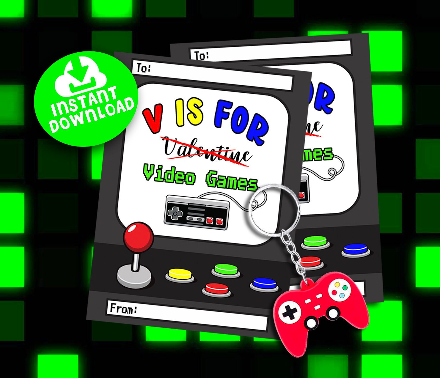 Video Game Valentine Printable. INSTANT DOWNLOAD. DIY Gamer Valentine's ...