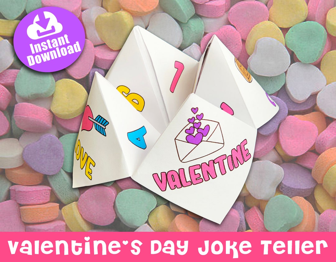 Valentine's Day Joke Teller, Cootie Catcher, Fortune Teller, Printable ...