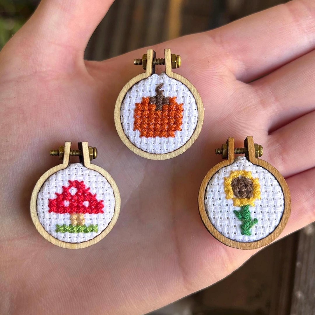 Mini Cross Stitch Miniature Art, Sunflower Cross Stitch, Sunflower ...
