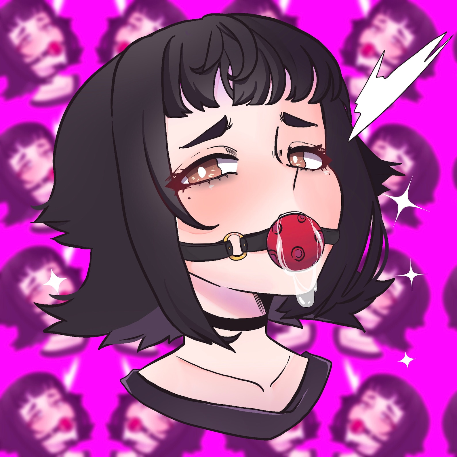 Kawaii Face Ahegao Girl Stickers Etsy