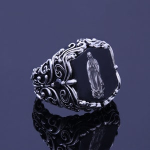 Virgin Mary Ring, Marian Consecration Ring, 925 Sterling Silver ...