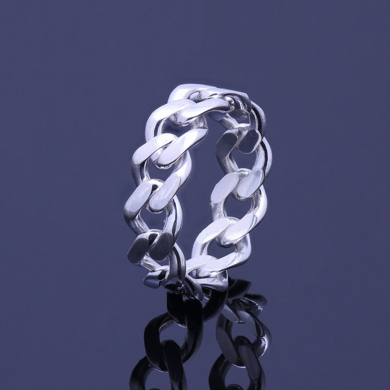 Silver Chain Ring - Etsy