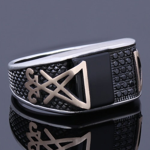 Unique Mens Sigil of Lucifer Ring Occult Baphomet Jewelry - Etsy