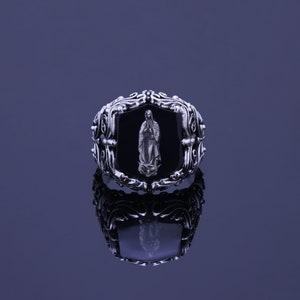 Virgin Mary Ring, Marian Consecration Ring, 925 Sterling Silver ...