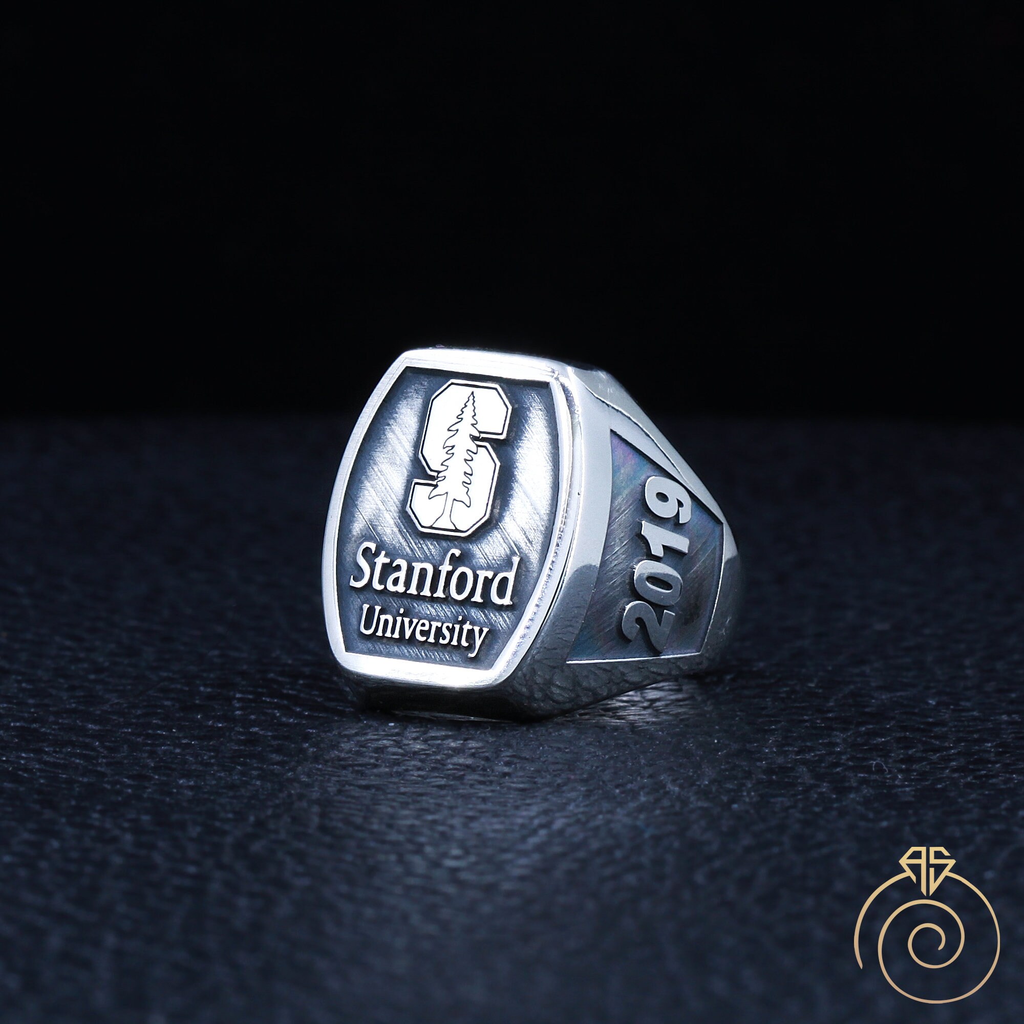 Engraved Graduation Ring Personalized High School Monogram | Etsy