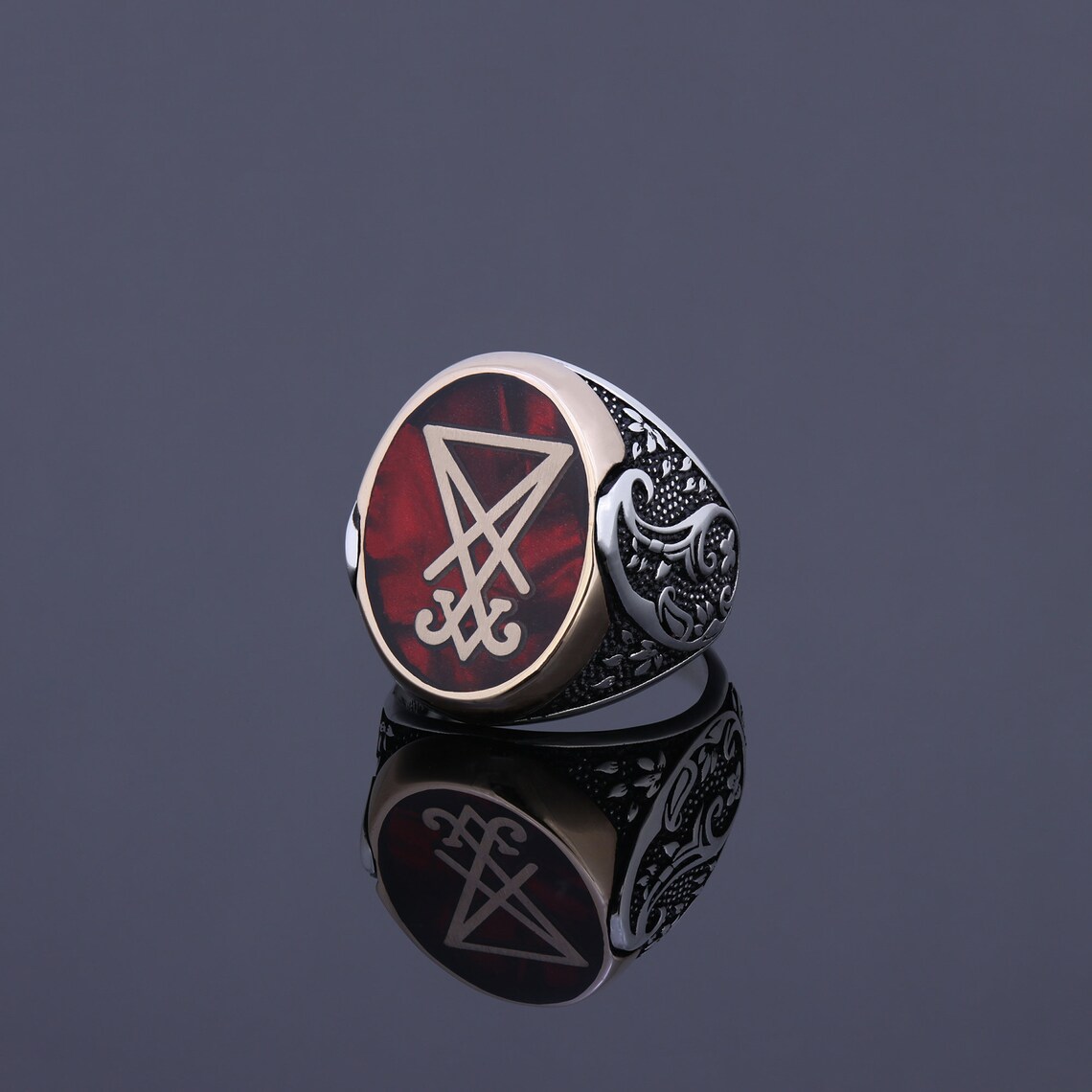 Unique Mens Sigil of Lucifer Ring Occult Baphomet Jewelry - Etsy
