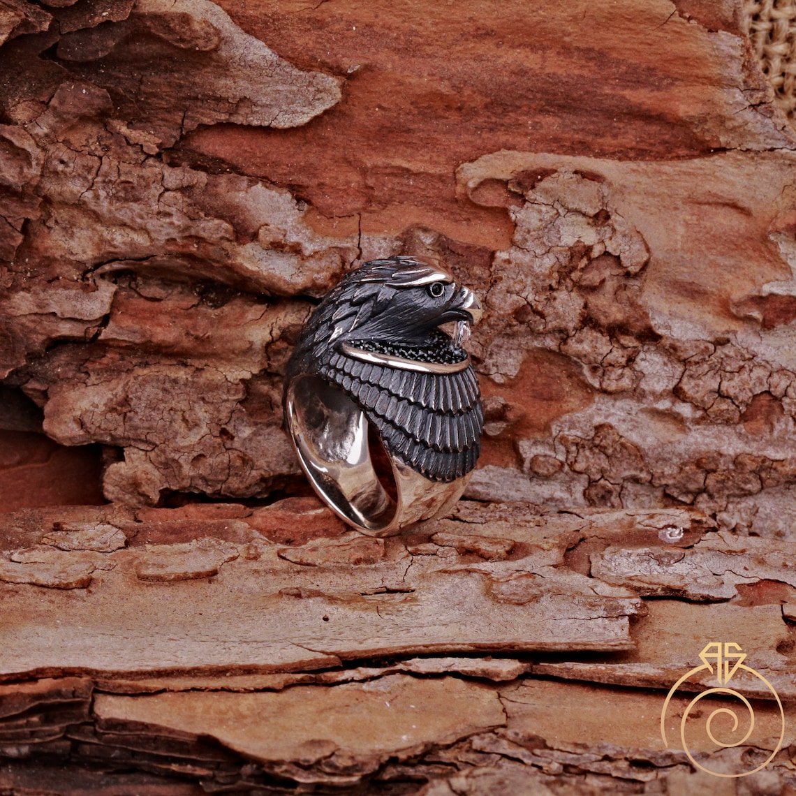 Mens Eagle Ring Silver Masonic Eagle Master Freedom Symbol | Etsy
