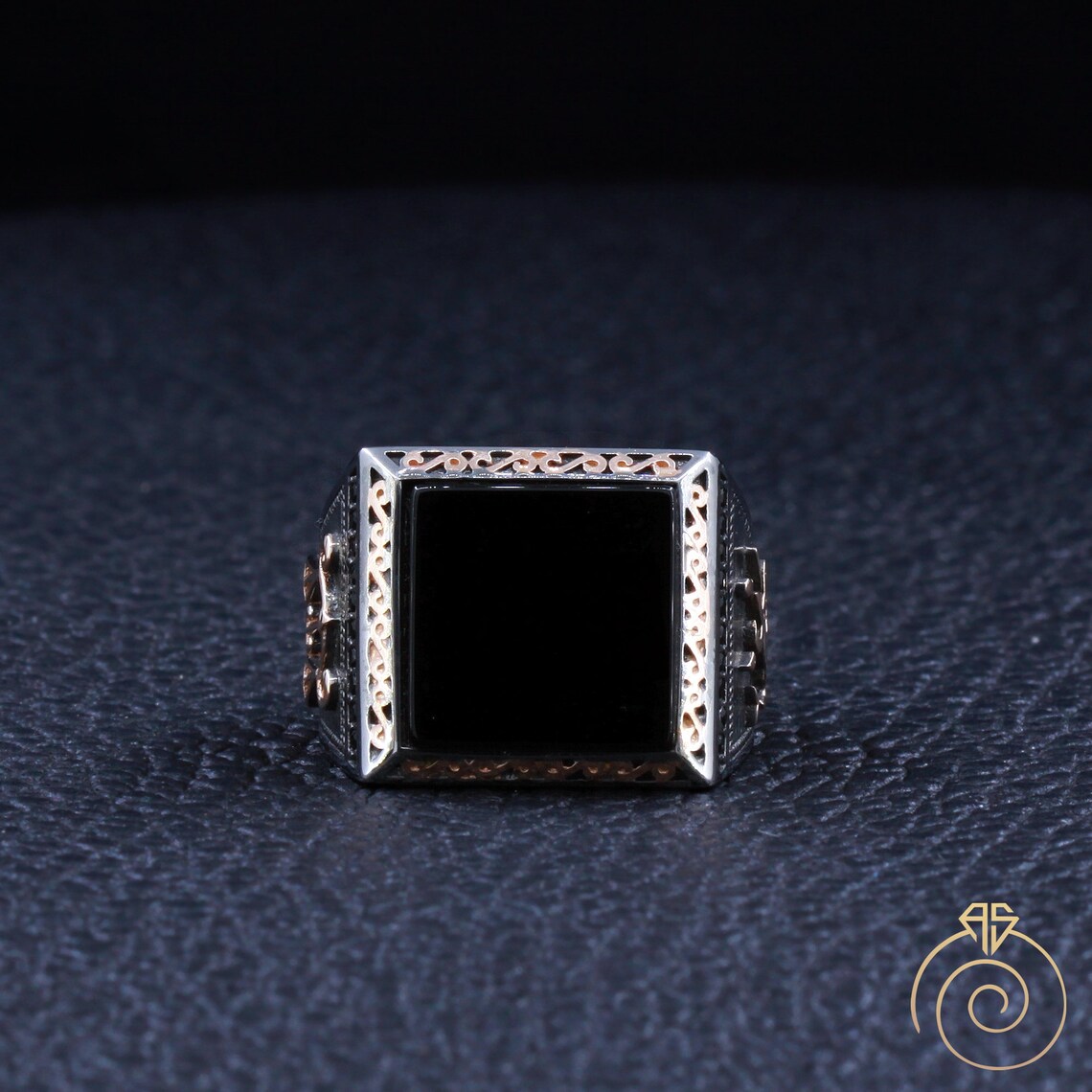Scales of Justice Ring Square Black Onyx Stone Lawyer Ring - Etsy