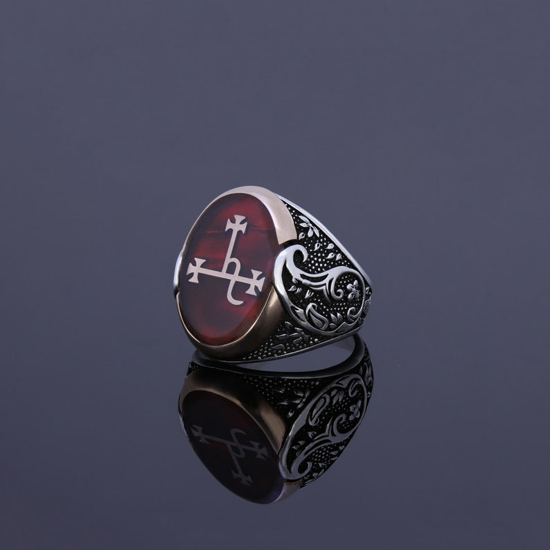 Sigil of Lilith Ring, Satanic Seal Baphomet Evil Angel Goddess Ring ...