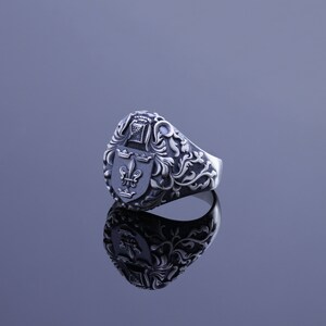 Custom Family Crest Ring, Real 3d Carved Wax Seal Heraldic Jewelry ...