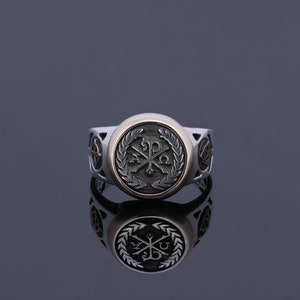 Mens Chi Rho Ring Christogram Christianity Triquetra Ring Christian ...