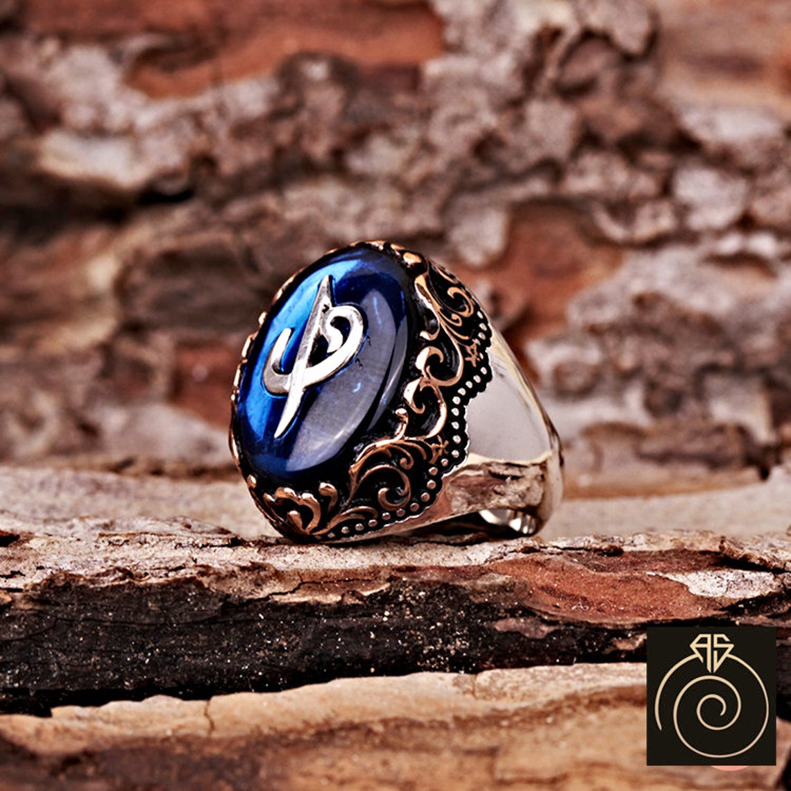 Mens Ring Engraved Muslim Signet Islamic Letter Ring for Men | Etsy