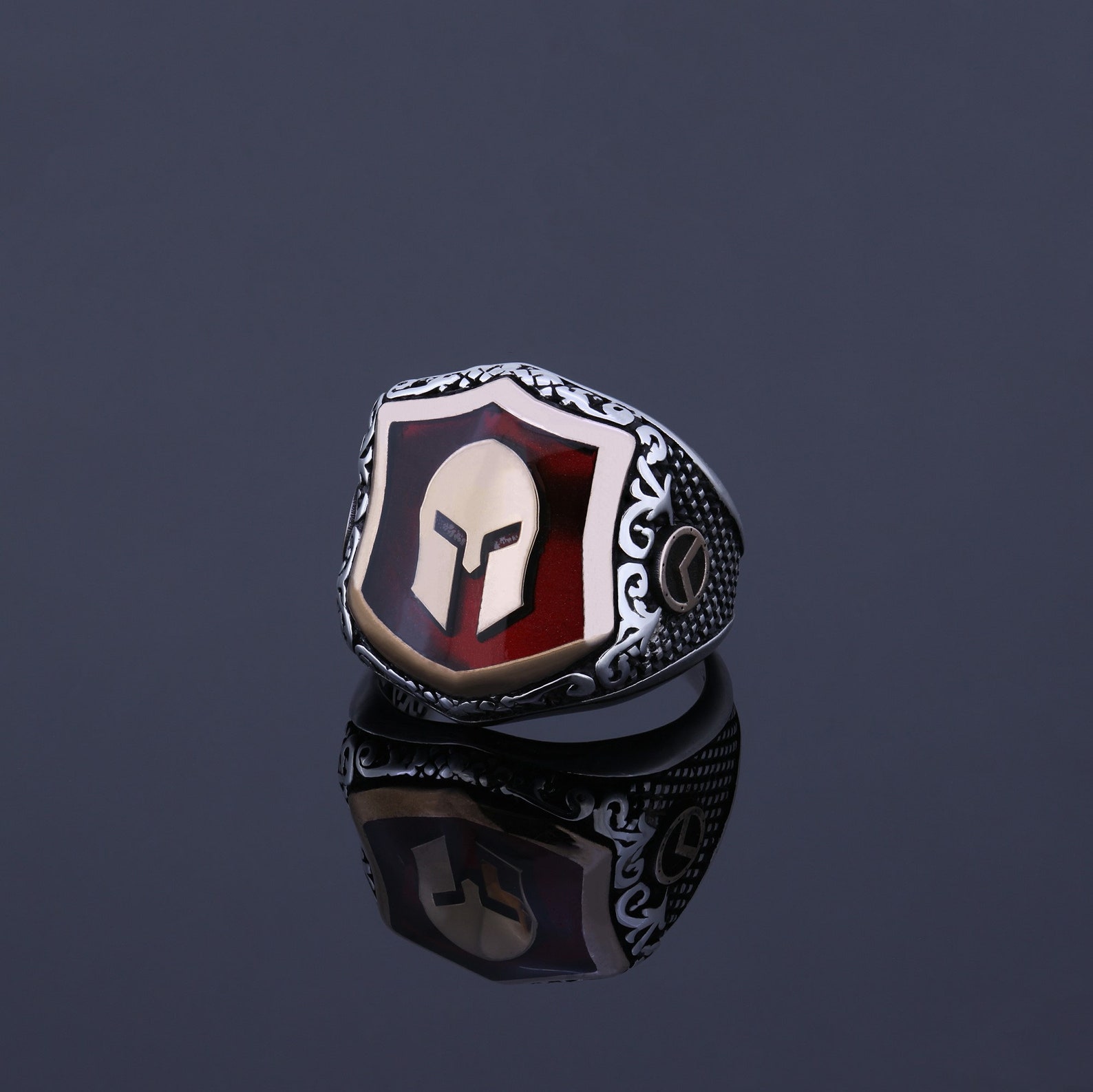 Unique Spartan Ring Gladiator Mask CUSTOMIZED Warrior Ring - Etsy
