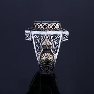 Seal of Solomon Signet Ring, Mens Protection Jewelry Vintage Engraved ...