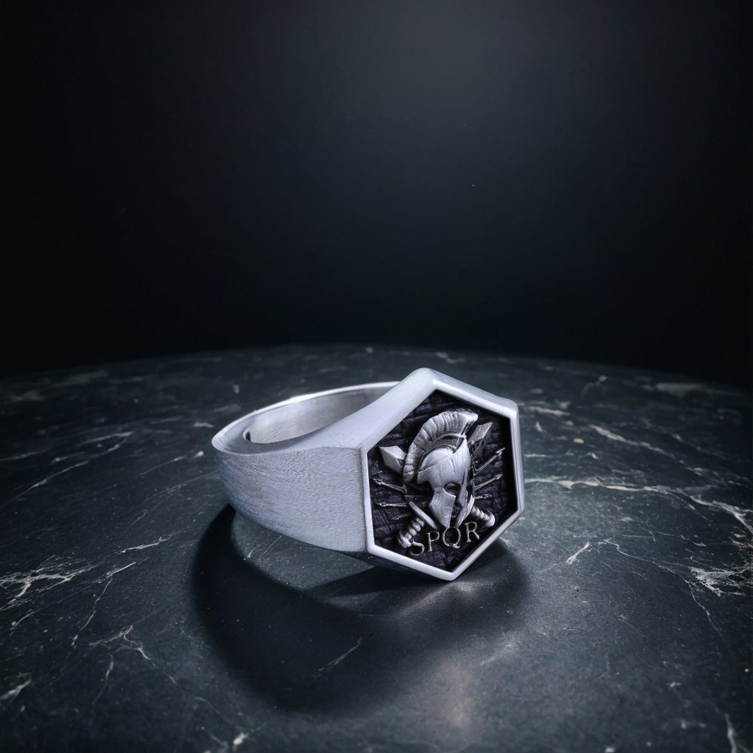 Unique Roman Legion Ring Vintage Warrior Spartan Gladiator Mask ...
