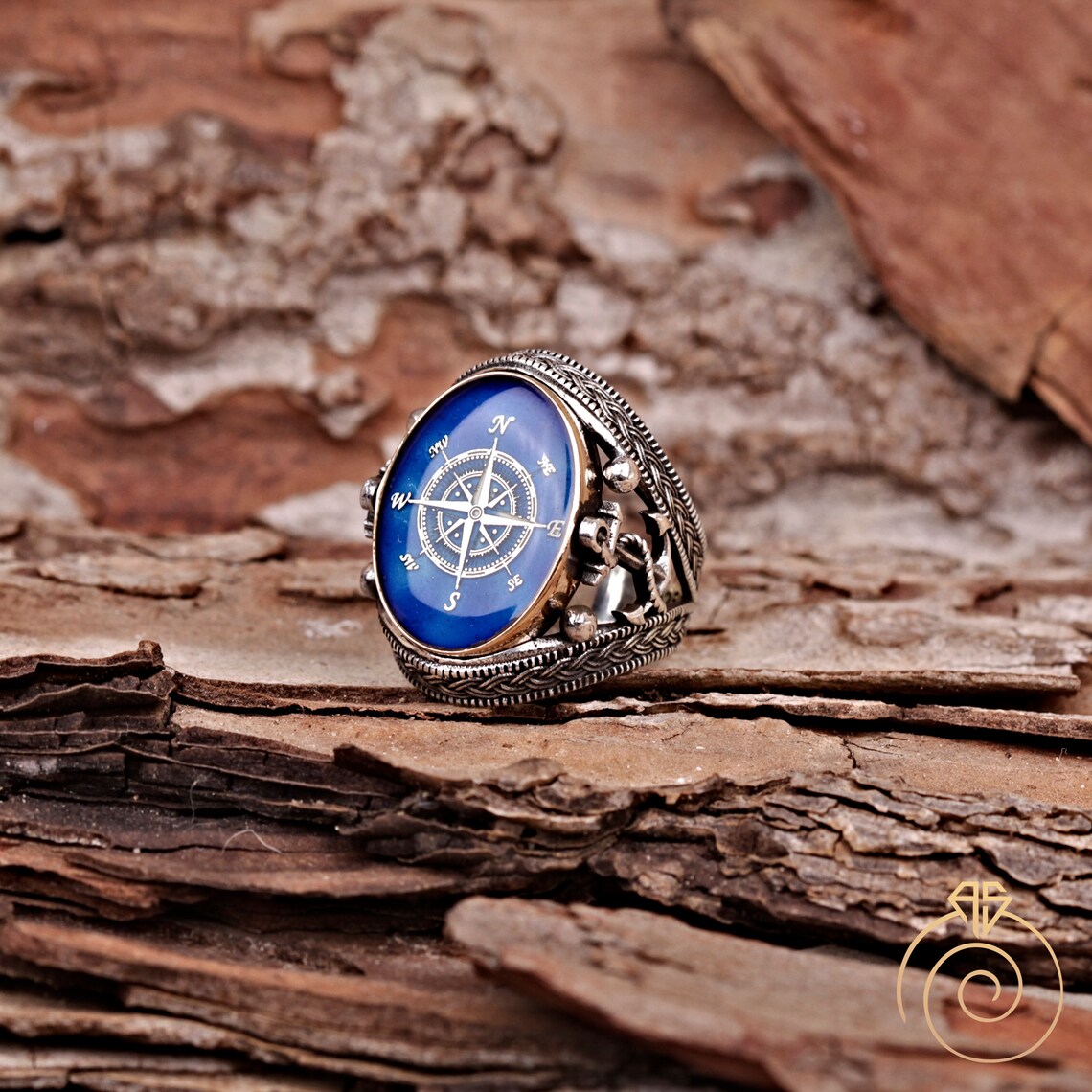 Sailor Ring Mens Signet Rings Vintage Navy Rings for Men | Etsy