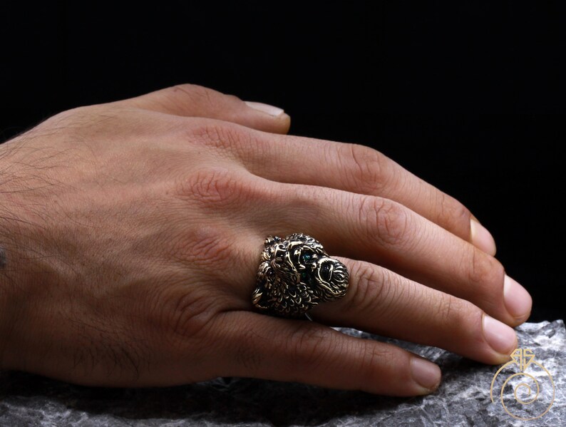 Handmade Viking Bear Ring for Men Scandinavian Masked Man - Etsy