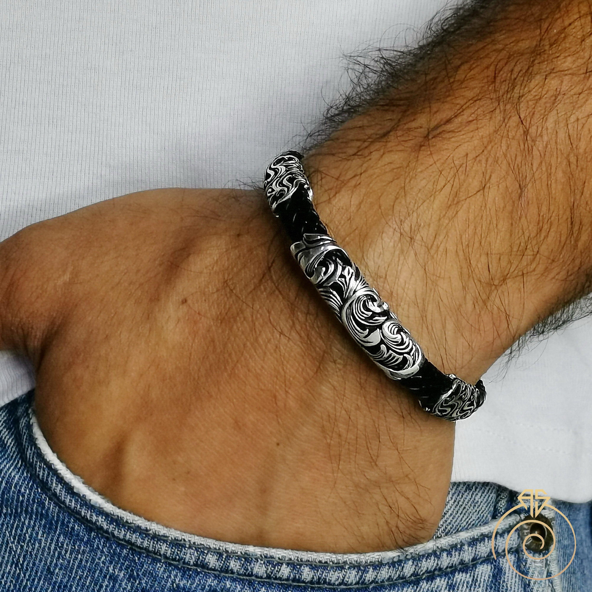 Mens Silver Bracelet Unique Anniversary Gift for Men Vintage - Etsy