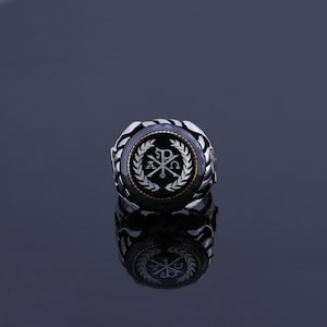 Mens Chi Rho Ring Christogram Ring Sword Christianity Gift Roma Jewelry ...