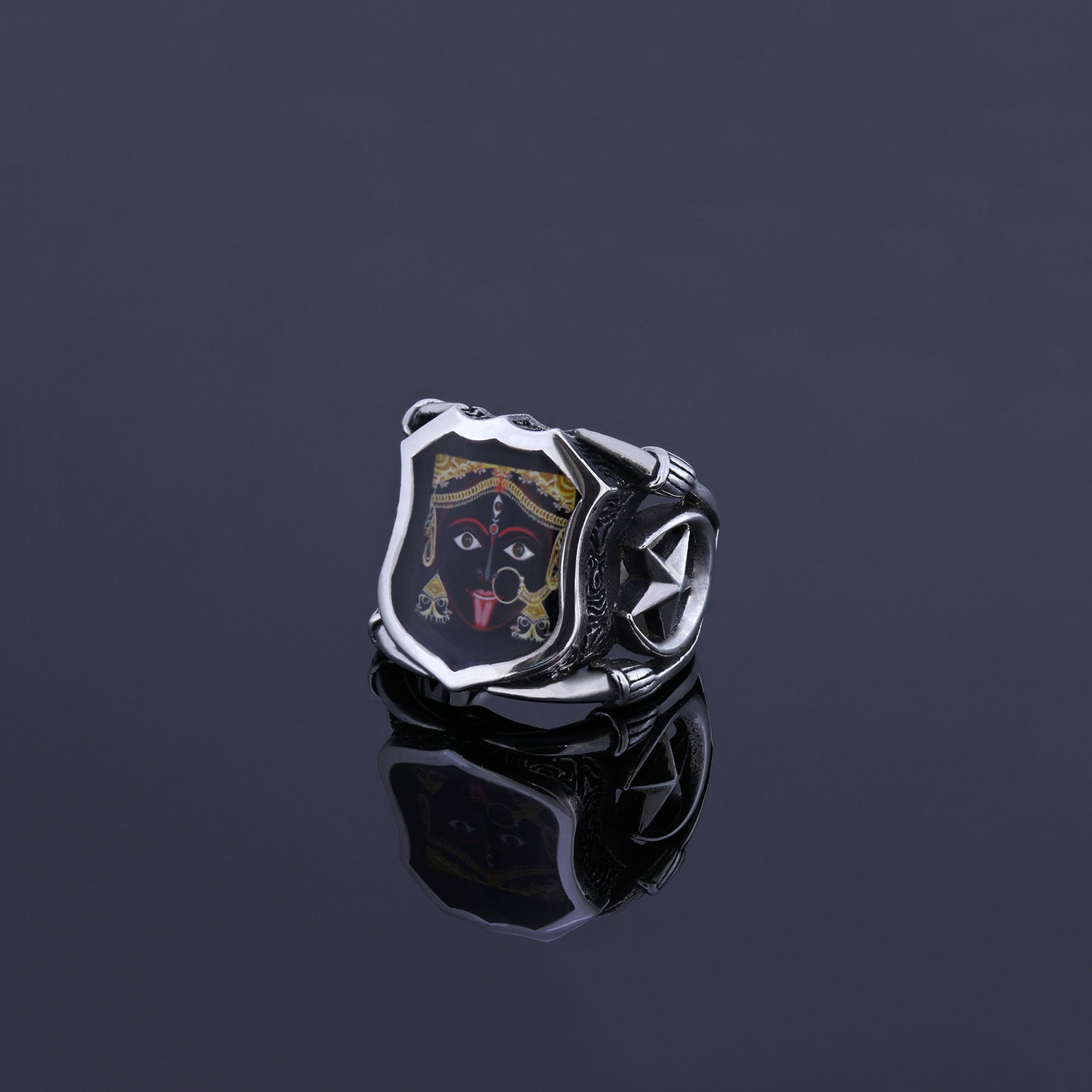 Mahakali Hindu Goddess Religious Jewelry Custom Made Ring Kali God of ...