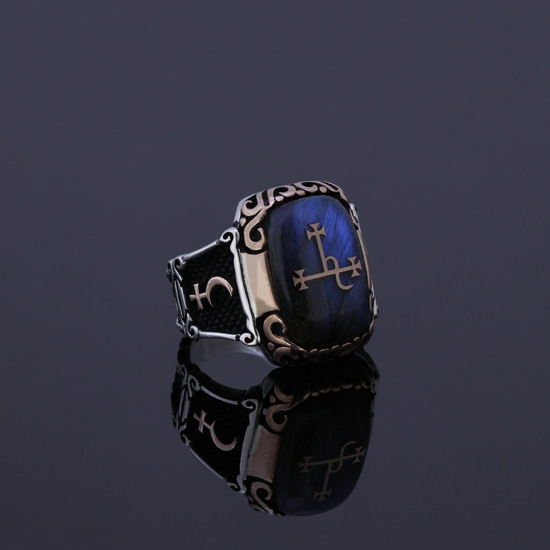 Unique Sigil of Lilith Ring, Serpent Glyph Seal Satanic Baphomet ...