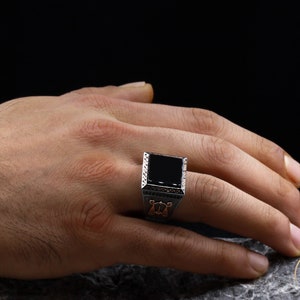 Scales of Justice Ring, Square Black Onyx Stone Lawyer Ring, Law School ...