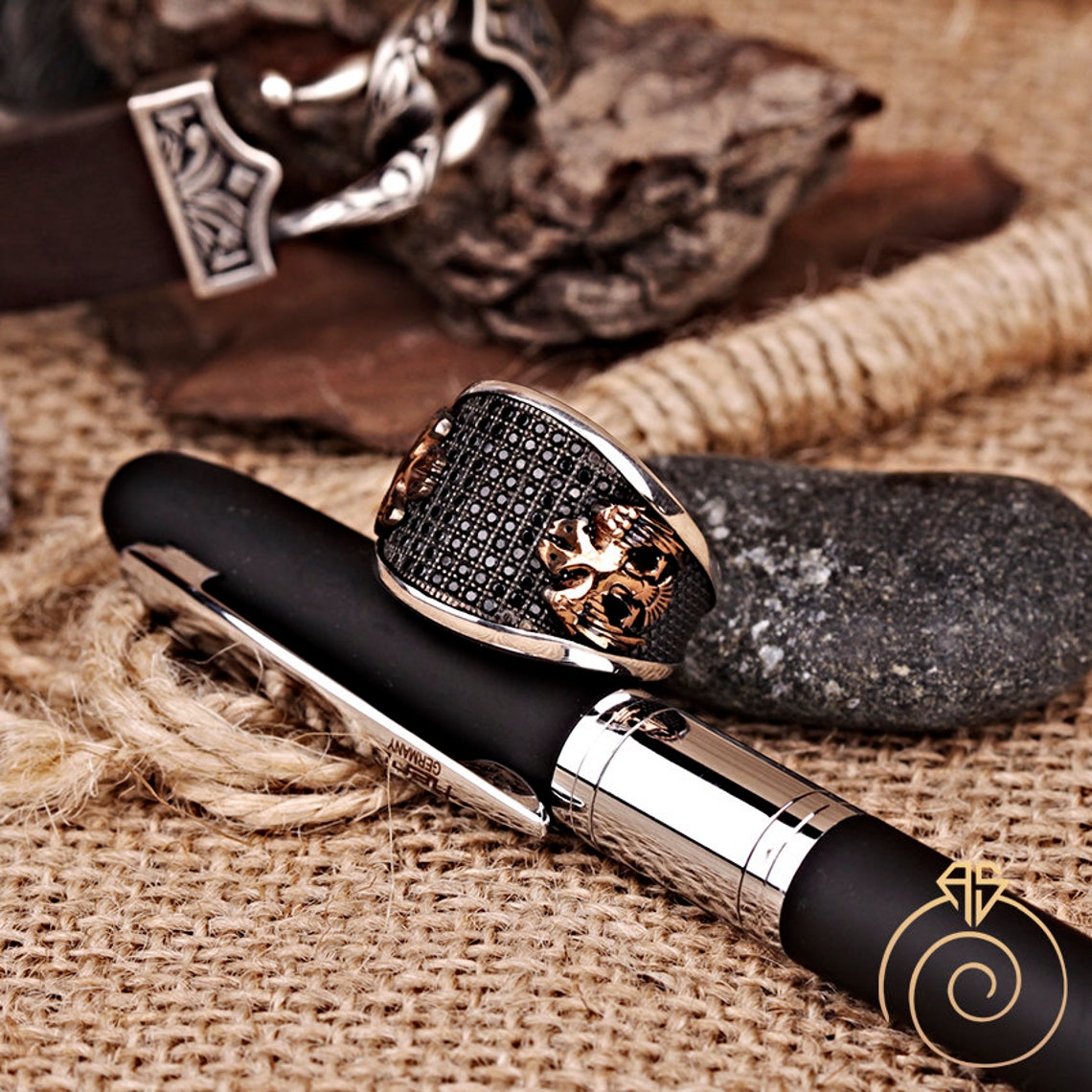 Mens Double Headed Eagle Ring Custom Made Heraldic Symbol - Etsy