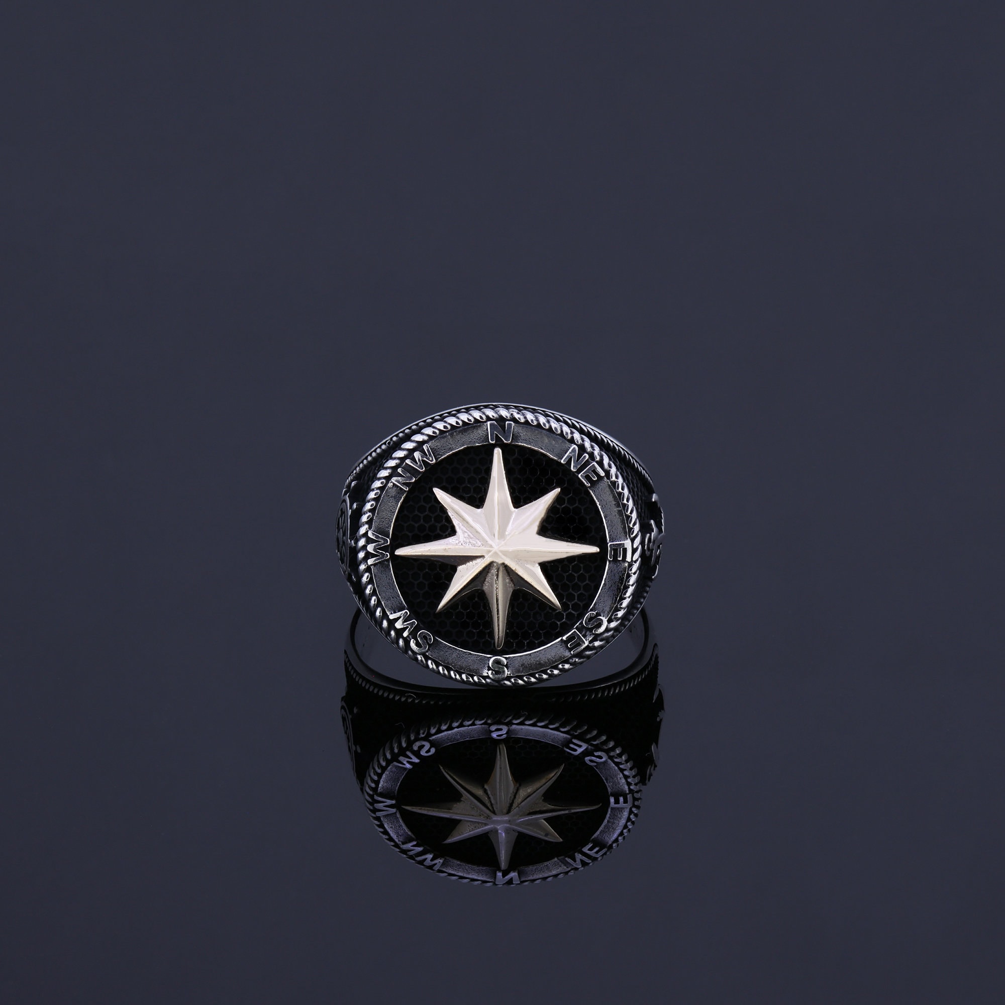 Mens Compass Ring Anchor Ring Men Navy Jewellery Sailor - Etsy