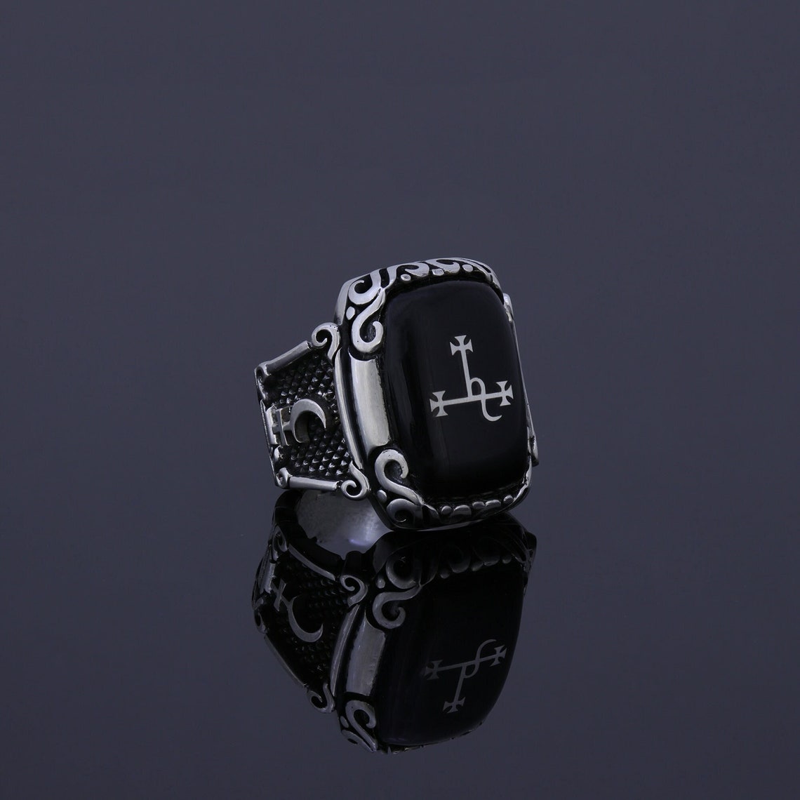 Unmatched Sigil of Lilith Ring, Serpent Glyph Seal Satanic Baphomet ...