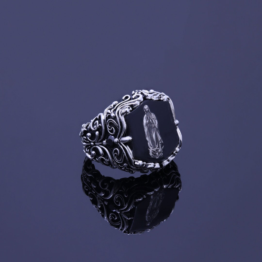 Virgin Mary Ring, Marian Consecration Ring, 925 Sterling Silver ...