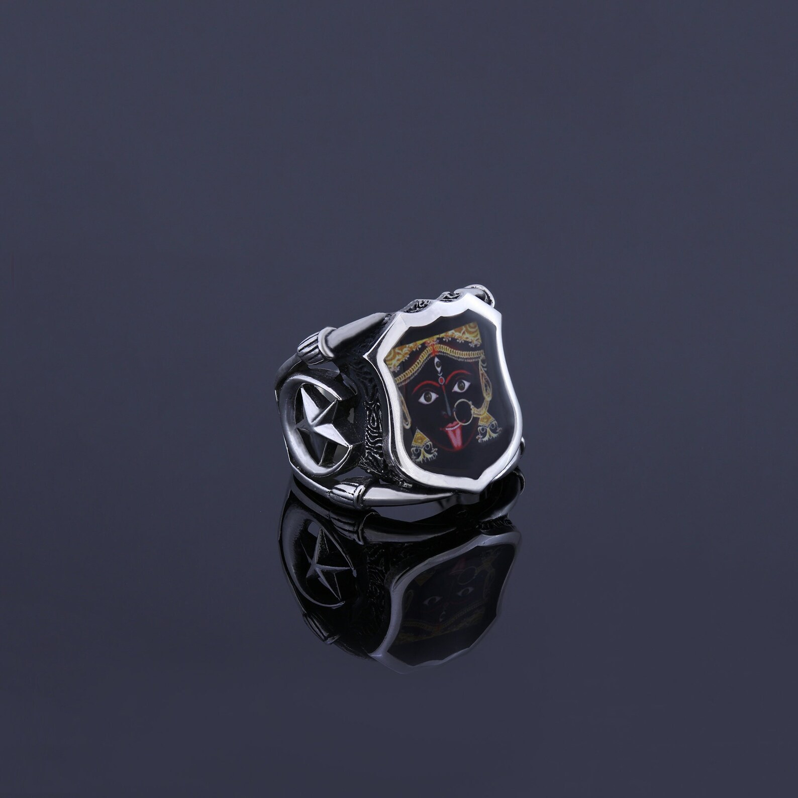 Mahakali Hindu Goddess Religious Jewelry Custom Made Ring Kali God of ...