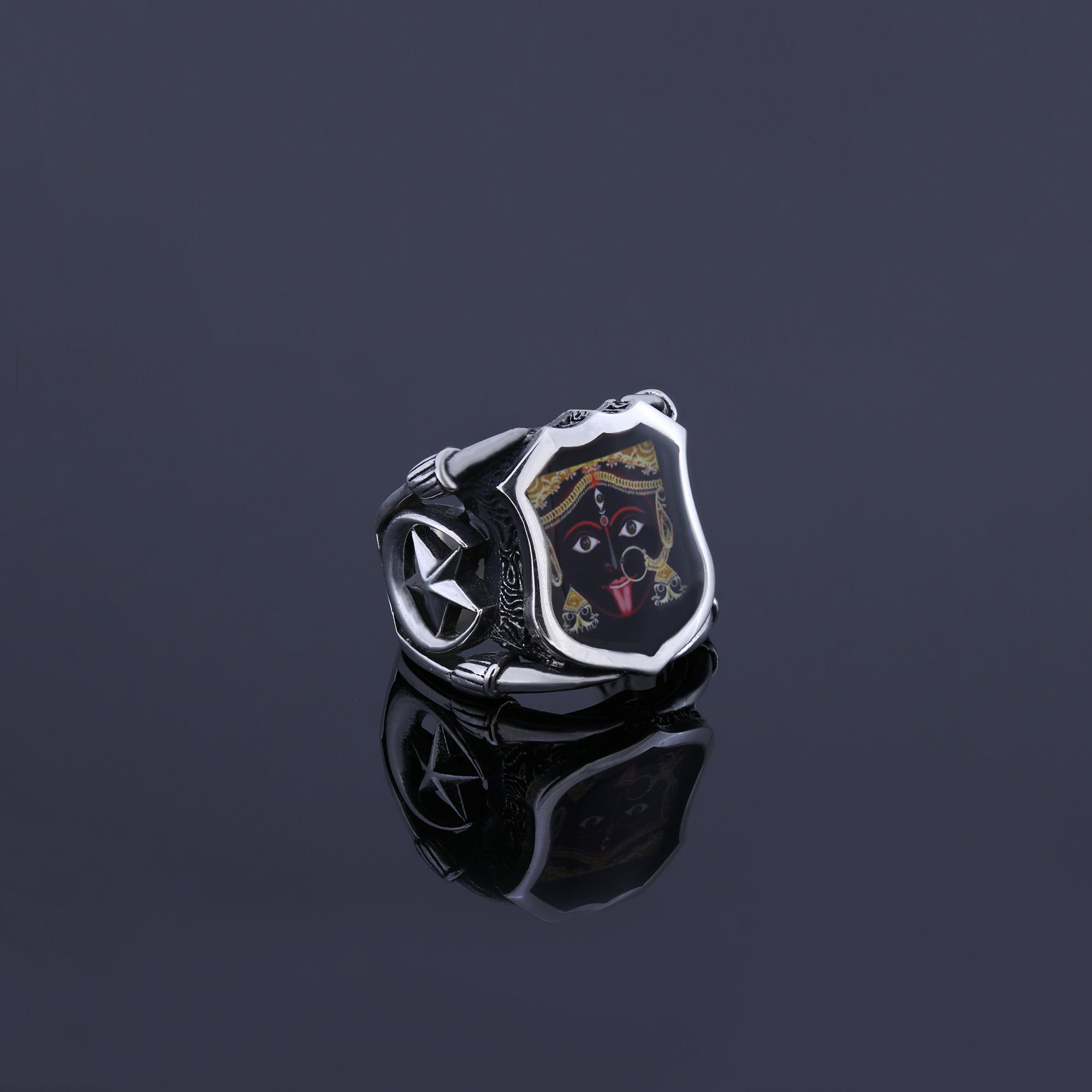 Mahakali Hindu Goddess Religious Jewelry Custom Made Ring Kali God of ...