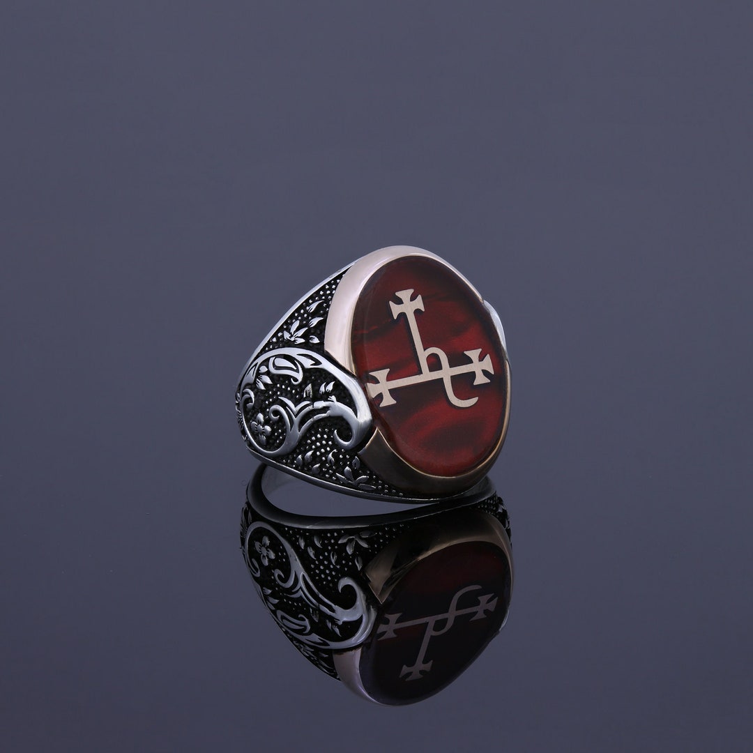 Sigil of Lilith Ring, Satanic Seal Baphomet Evil Angel Goddess Ring ...